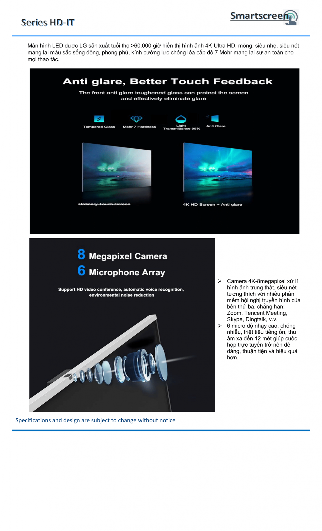 Bảng Tương Tác Thông Minh 65”,75”,86”,98” Series HD-IT Dual OS -Thiết ...